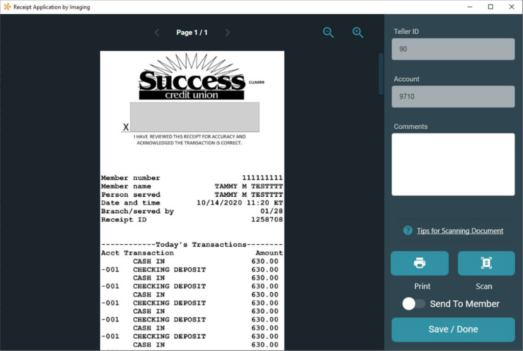 Native Receipts - CU*Answers Store