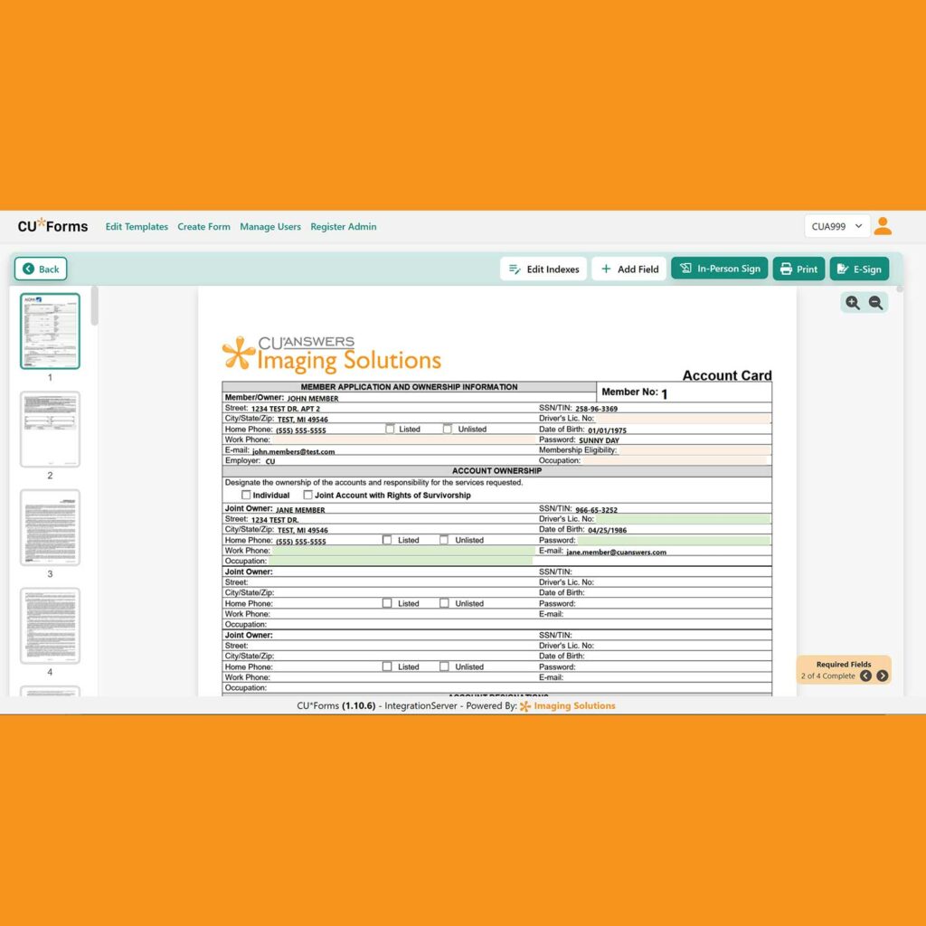 CU*Forms - CU*Answers Store